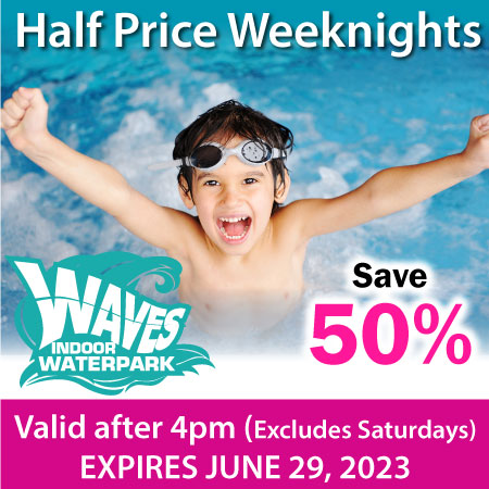 Waves Indoor Waterpark Half Price Weeknight Admission Pass – Americana ...
